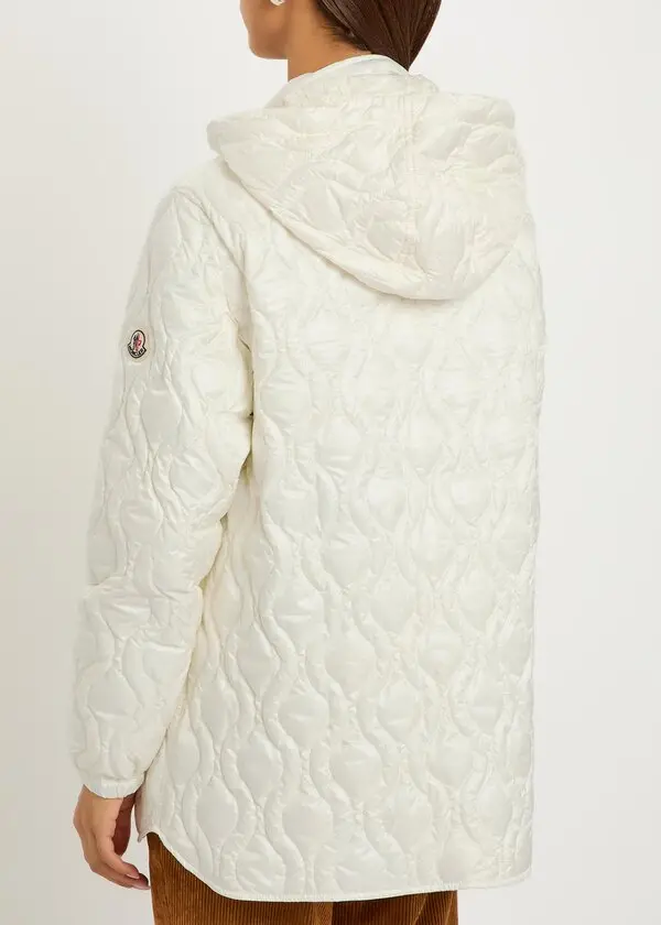 Moncler Quilted Hooded Down Jacket - Natural