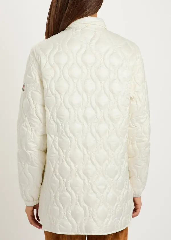 Moncler Quilted Hooded Down Jacket - Natural