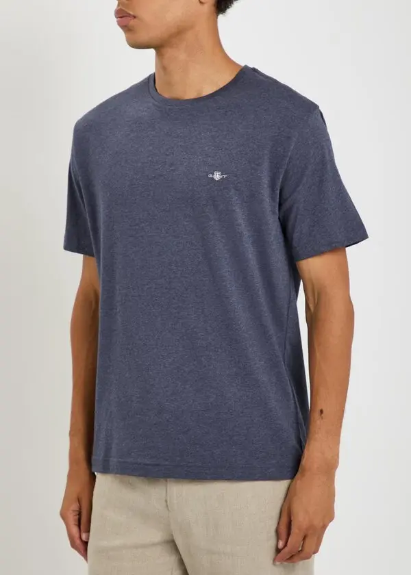 Gant Logo-embroidered Cotton T-shirt