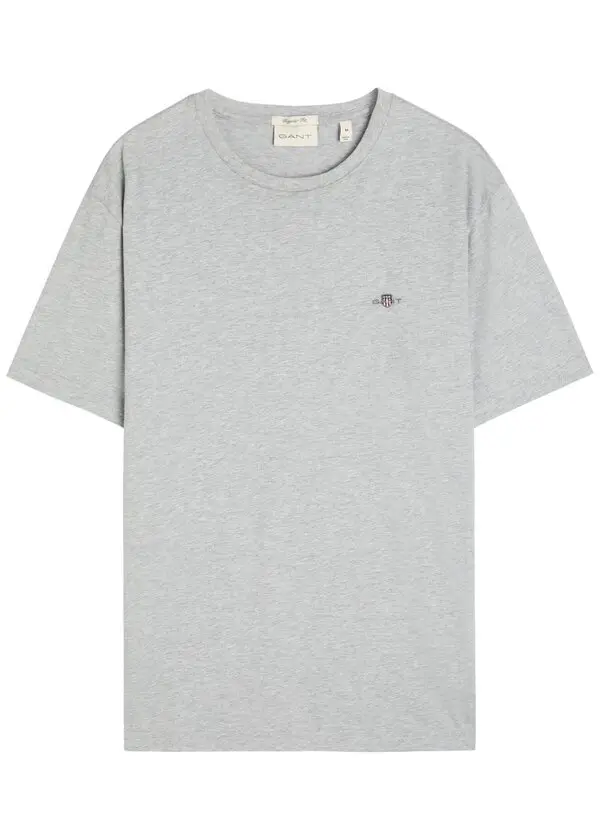 Gant Logo-embroidered Cotton T-shirt