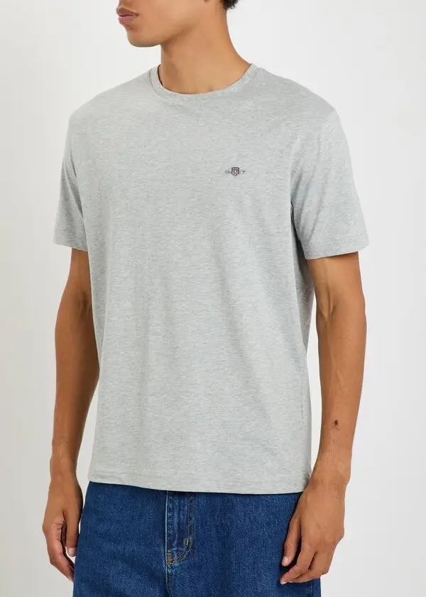 Gant Logo-embroidered Cotton T-shirt
