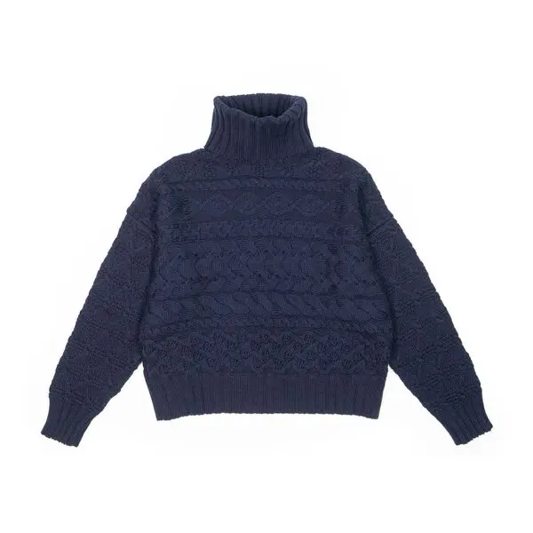 GIGI KNITWEAR Cable Sweater In Navy