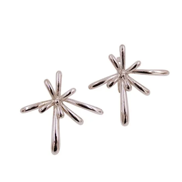 1610ISTANBUL Floral Drop Silver Earrings