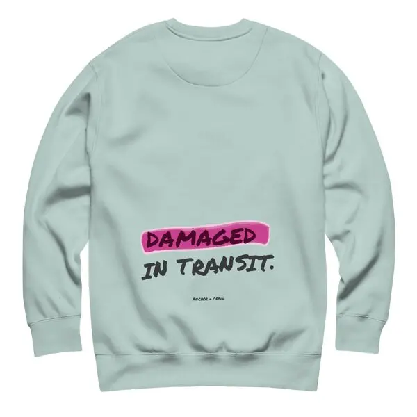 ANCHOR & CREW Ice Out For Delivery Annotations Organic Cotton Sweatshirt - Blue