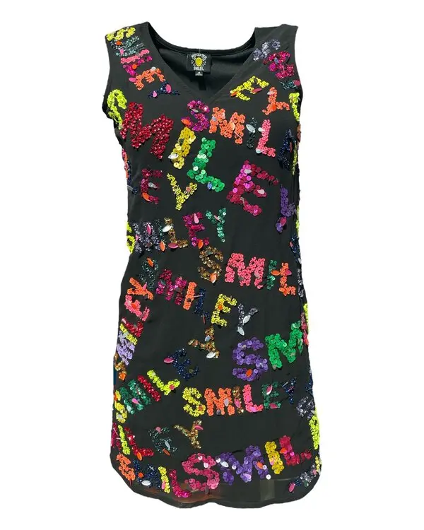 ANY OLD IRON Smiley Beaded Mini Dress