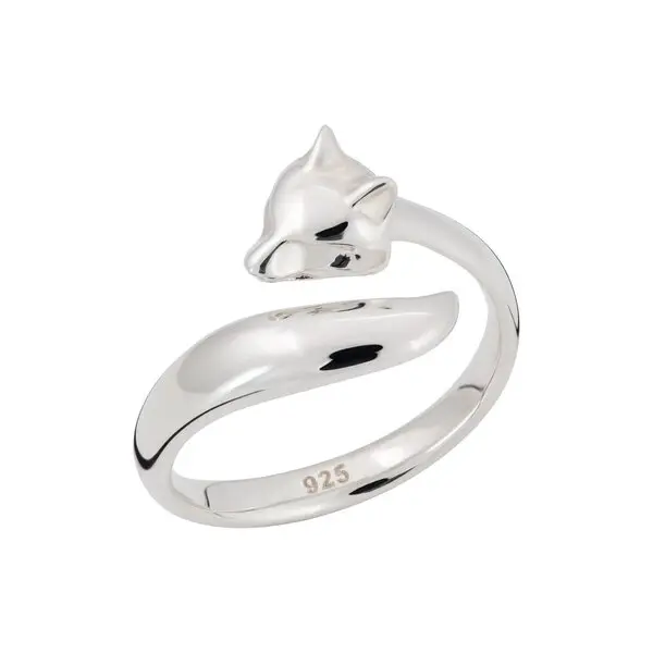 LILY CHARMED Sterling Adjustable Fox Ring - Silver