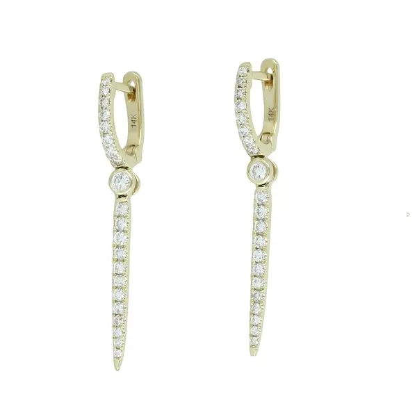 ARTISAN Gold / White 14k Yellow Gold Diamond Spike Drop Earrings - Gold/white