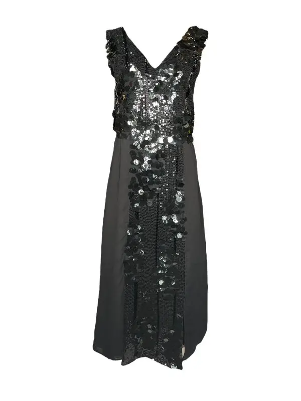 ANY OLD IRON Hand-beaded Sequin Embellished Maxi Dress - Black