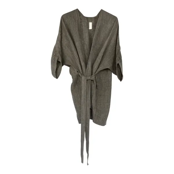 GOOD TIDINGS STYLE Sanctuary Handmade Linen Kimono Midnight - Grey