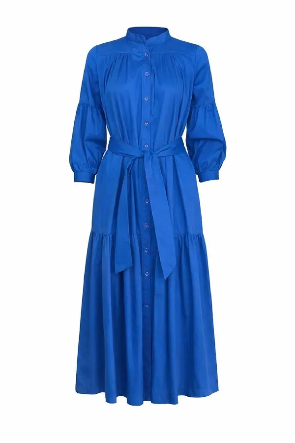 CONQUISTA Button-front Midi Shirt Dress With Belt
