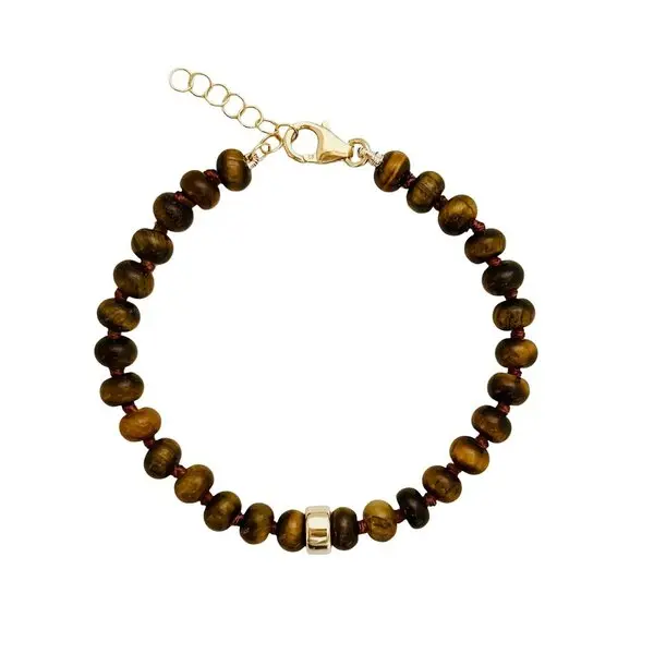 BECKET + QUILL Chunky Tiger's Eye Beaded Bracelet