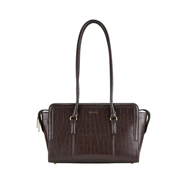 SANS BEAST Long Lunch Daybag Ganache Croco Effect Shoulder Bag