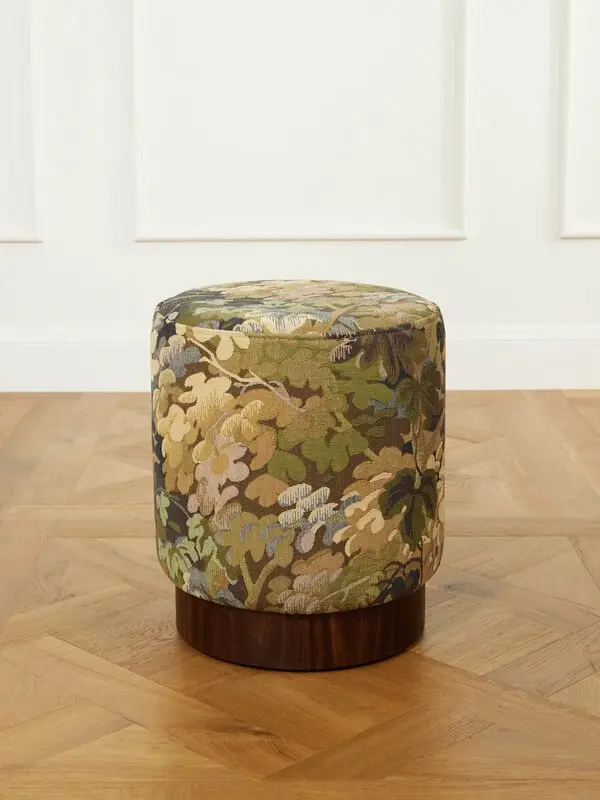 SIX THE RESIDENCE Tapestry-jacquard And Wood Pouf - Multi