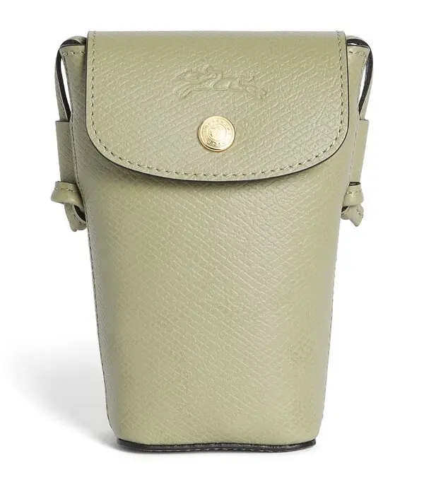 Longchamp Leather Épure Phone Case With Strap