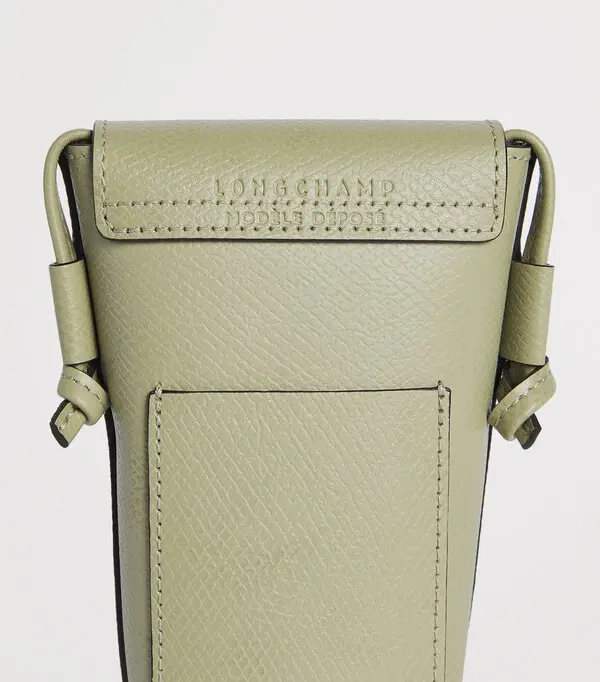 Longchamp Leather Épure Phone Case With Strap