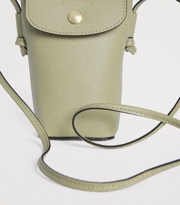 Longchamp Leather Épure Phone Case With Strap