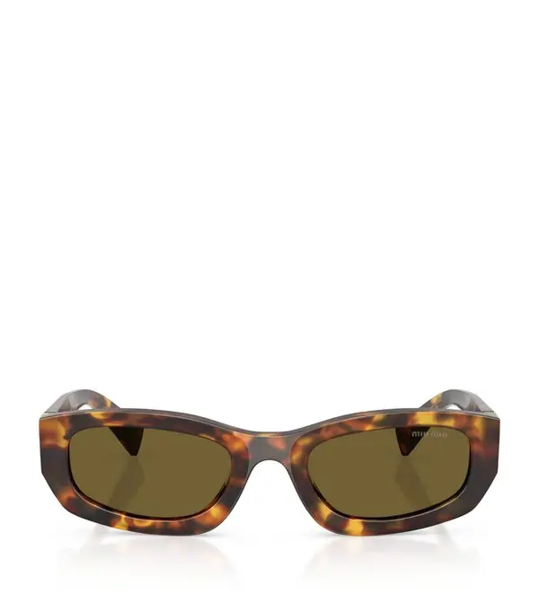 Miu Miu Tortoiseshell Rectangle Sunglasses - Brown