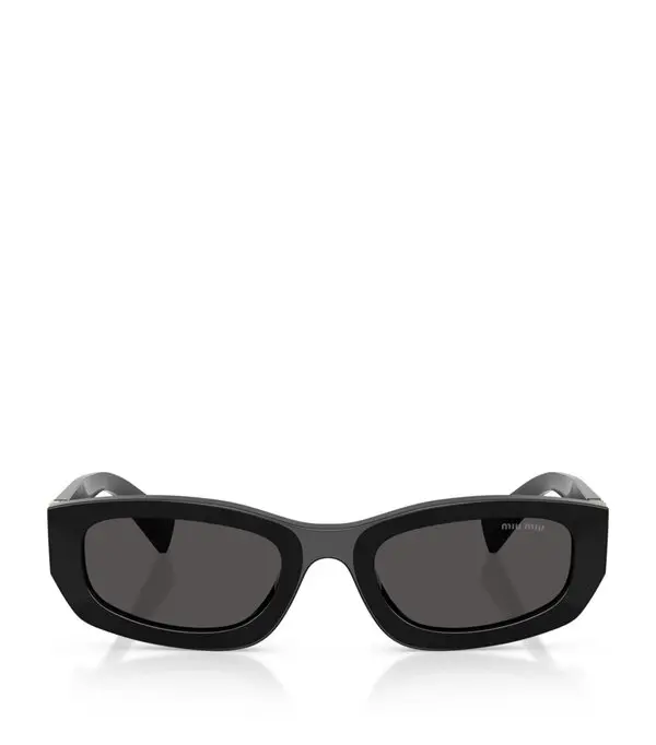 Miu Miu Irregular Rectangle Sunglasses - Black