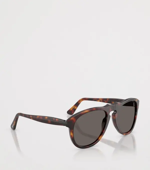 Persol Tortoiseshell Arrow Pilot Sunglasses