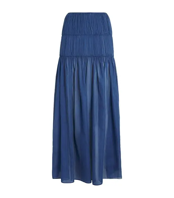 MORE NOIR Cotton-silk Dani Maxi Skirt