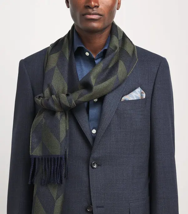 Eton Merino Wool Chevron Scarf