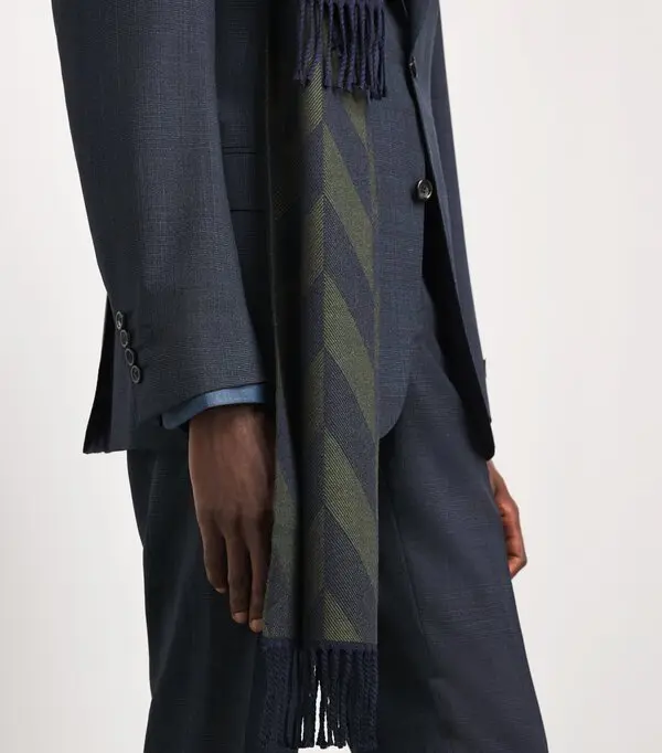 Eton Merino Wool Chevron Scarf