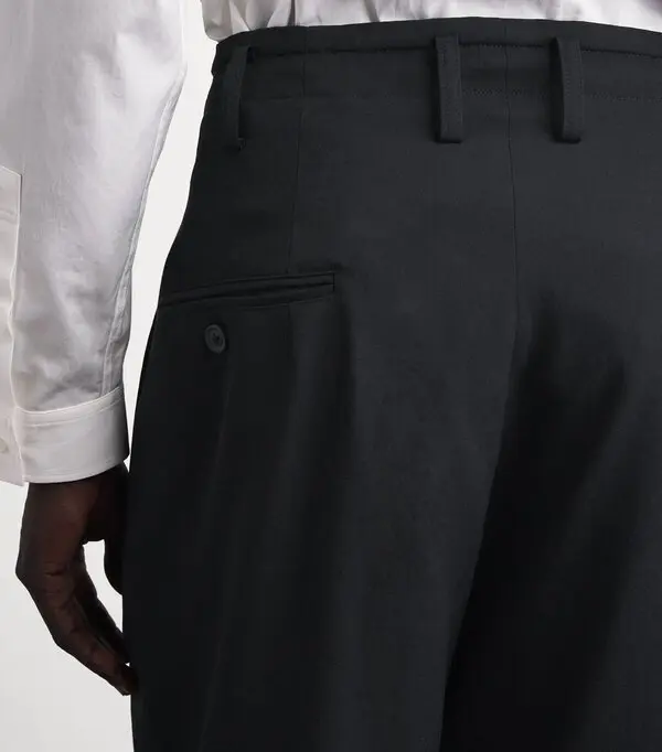 Yohji Yamamoto Wool Pleated Slim Trousers