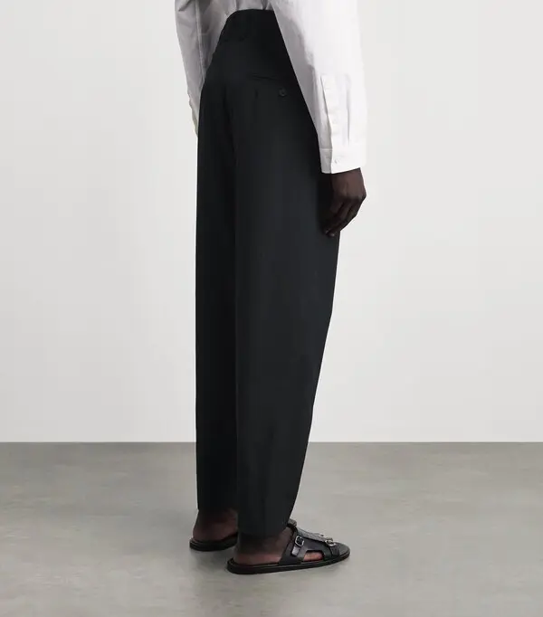 Yohji Yamamoto Wool Pleated Slim Trousers