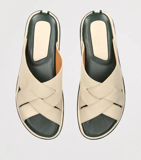 BROTINI Leather Cross-strap Sandals