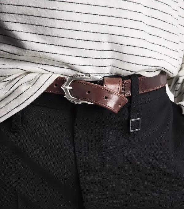 MOLEBO Leather Engraved Western Belt