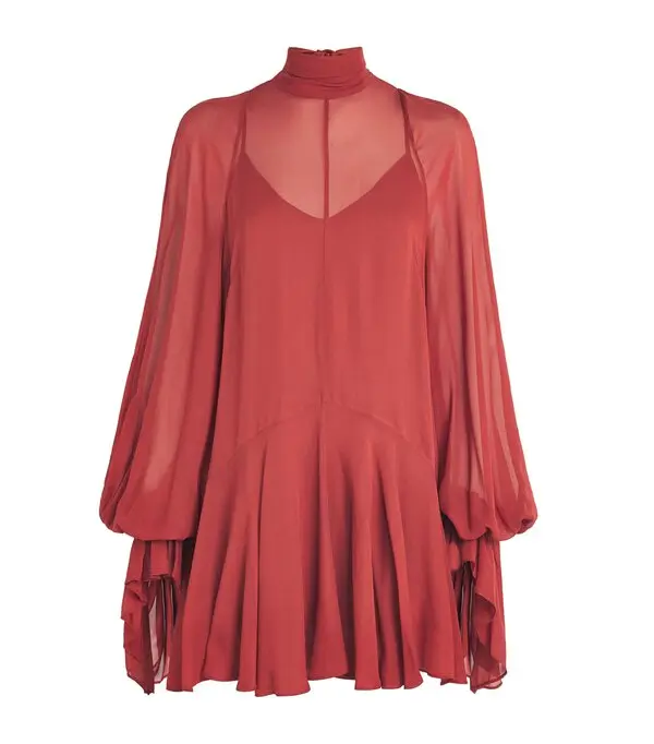 DE LA VALI Georgette Casimiro Mini Dress