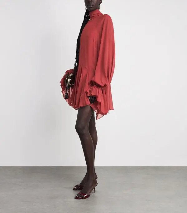 DE LA VALI Georgette Casimiro Mini Dress