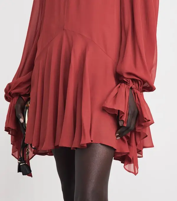 DE LA VALI Georgette Casimiro Mini Dress