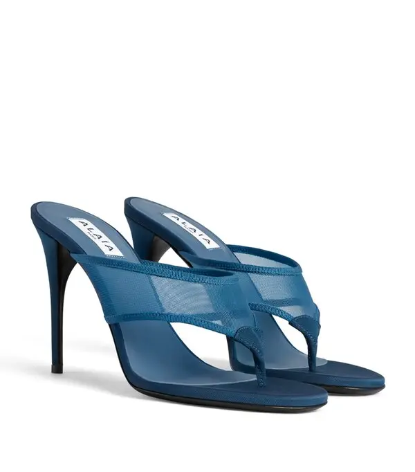 Alaïa Mesh Thong Mules 90 - Blue