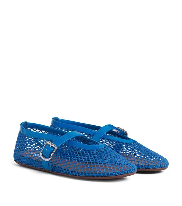Alaïa Leather Mesh Ballet Flats