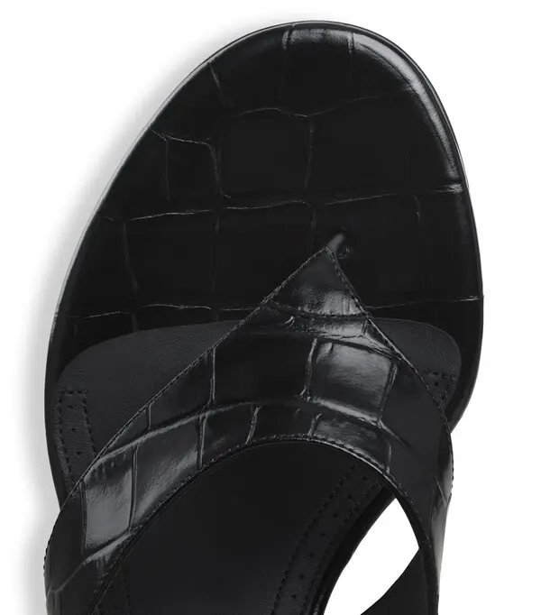 Alaïa Croc-embossed Leather Thong Mules 55 - Black