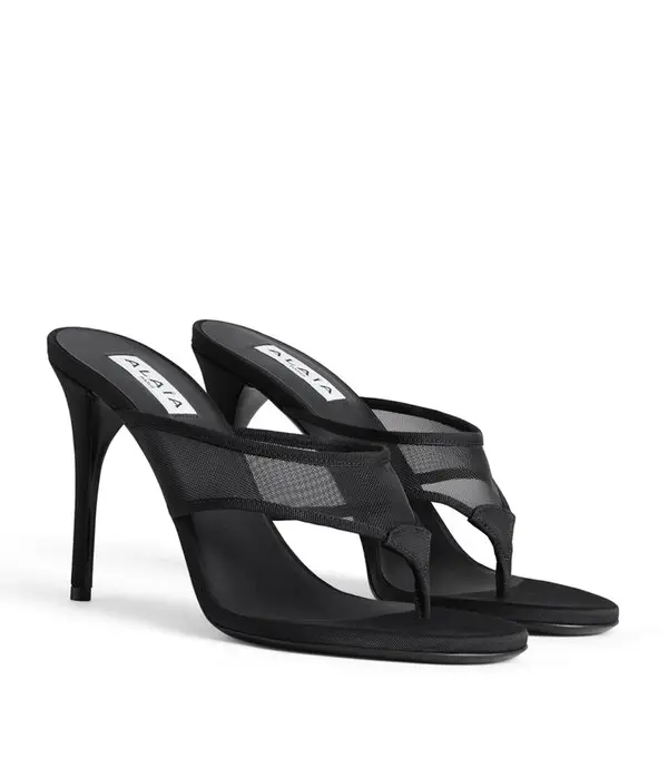 Alaïa Mesh Thong Mules 90 - Black