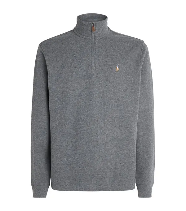 Polo Ralph Lauren Estate-rib Quarter-zip Sweater - Grey