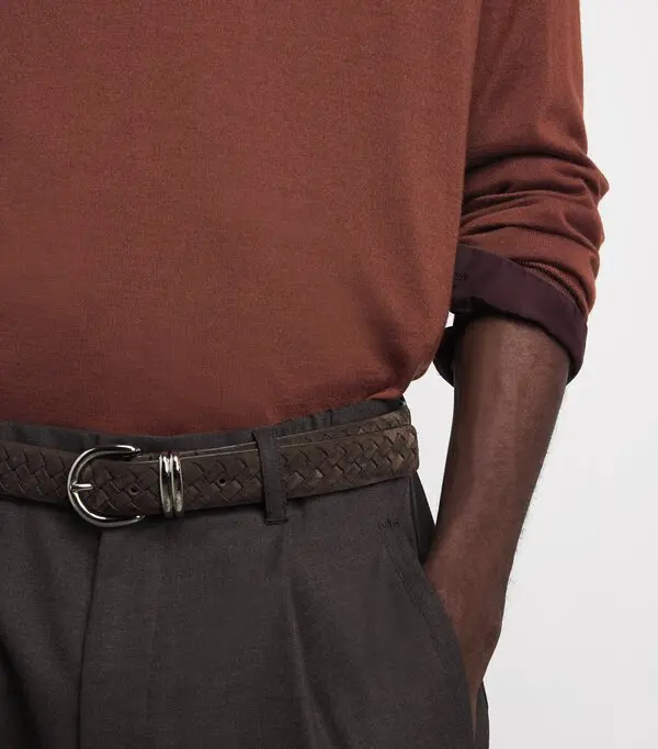 BRETT JOHNSON Cashmere-silk Long-sleeve Polo Shirt