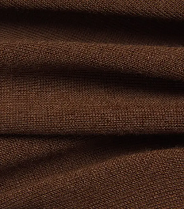 BRETT JOHNSON Virgin Wool Long-sleeve Polo Shirt