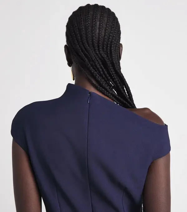 Solace London Arion One-shoulder Gown - Navy