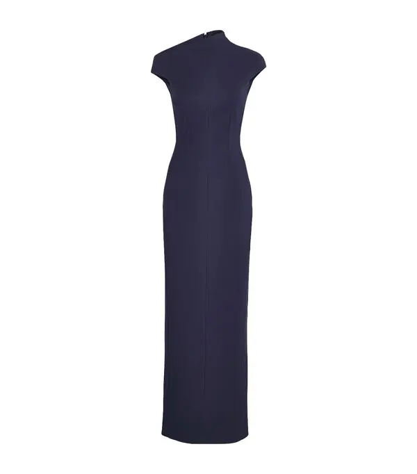 Solace London Arion One-shoulder Gown - Navy