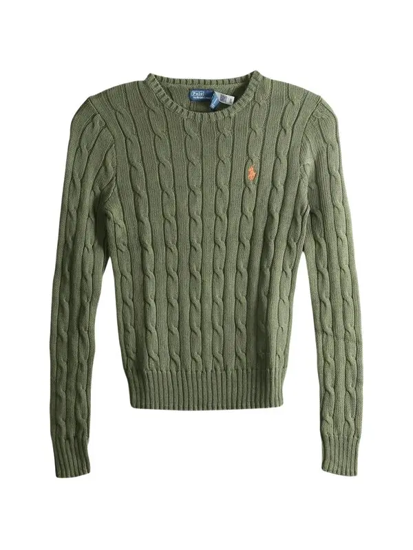 Polo Ralph Lauren Cable-knit Logo-embroidered Sweater - Green