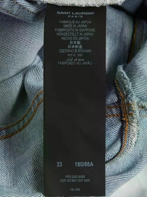 Saint Laurent Distressed Straight-leg Jeans