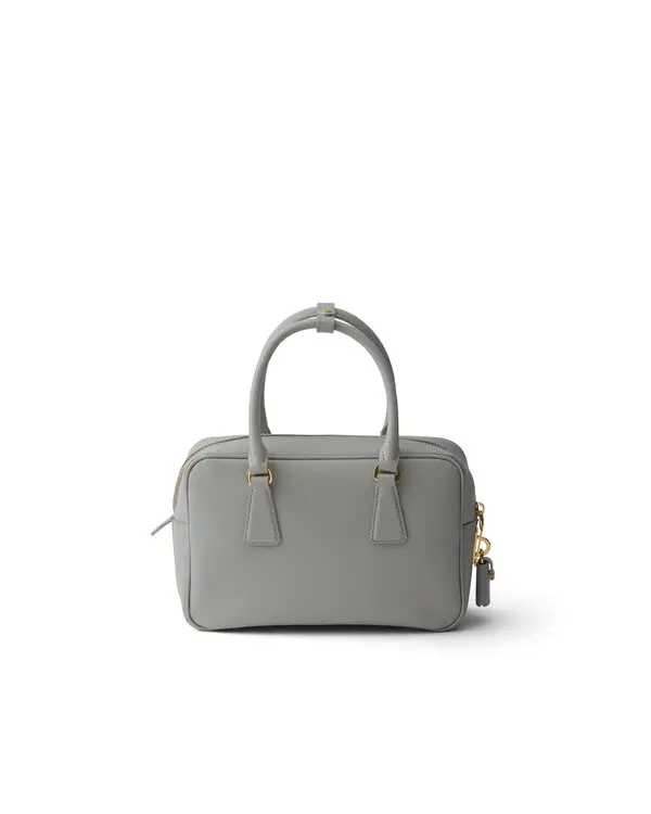 Prada Small Saffiano Leather Top Handle Bag - Cloudy Gray
