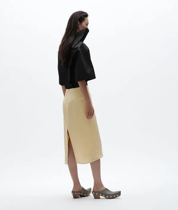 Bottega Veneta Silk And Viscose Toile Midi Skirt