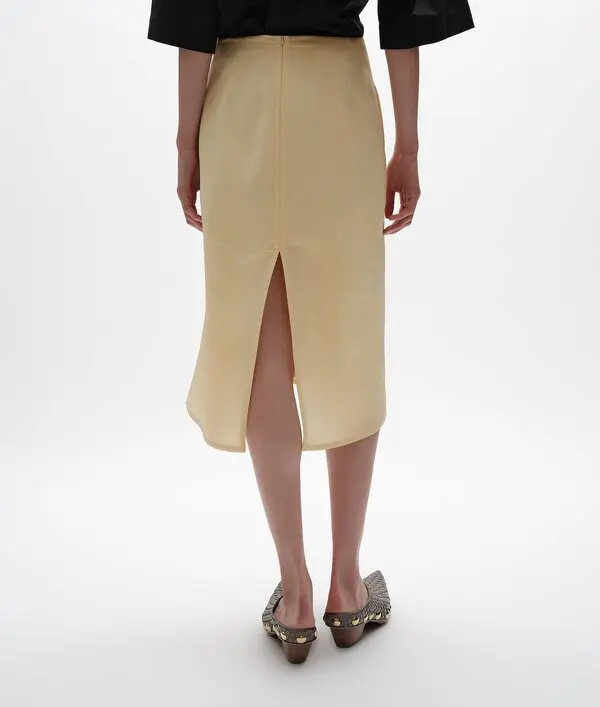 Bottega Veneta Silk And Viscose Toile Midi Skirt