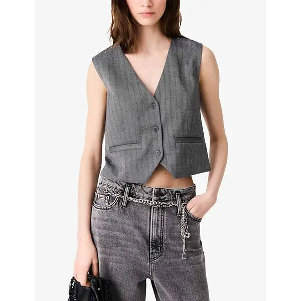 Maje Embellished Tailored Waistcoat