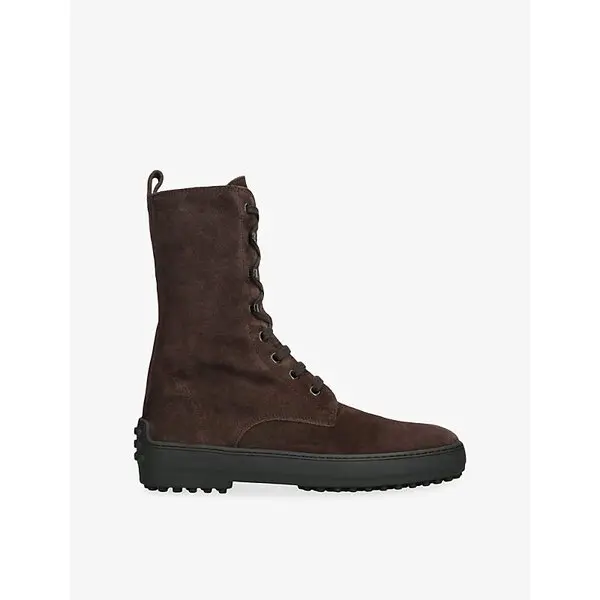 TOD'S Gommino Lace-up Suede Boots