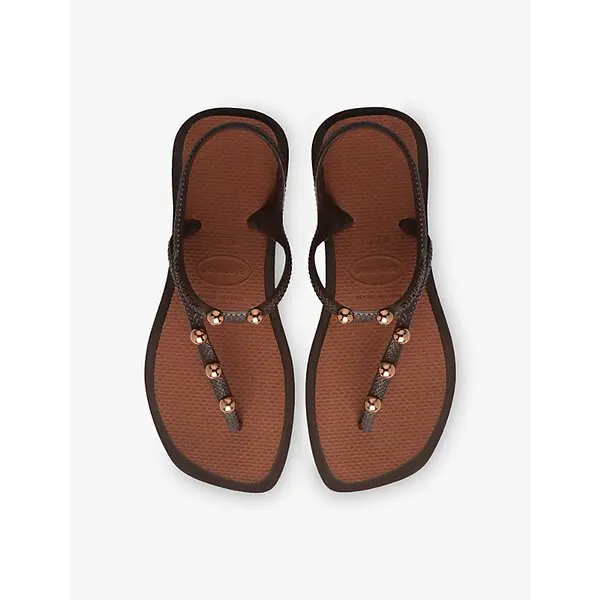 Havaianas Flash Fusion Studded Rubber Flip-flops - Coffee/rust